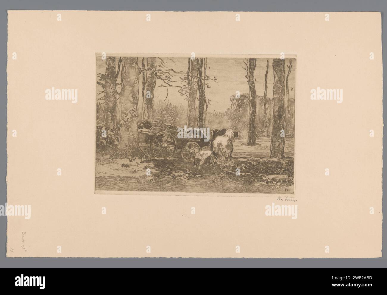 Forest with Houthakker and Kar, Willem de Zwart, 1924 print paper ...