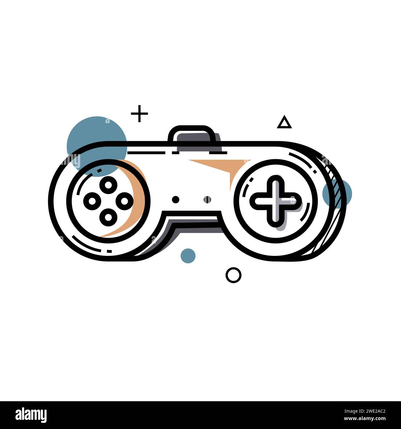 Hand drawing art of illustration joystick gamepad element Stock Vector ...