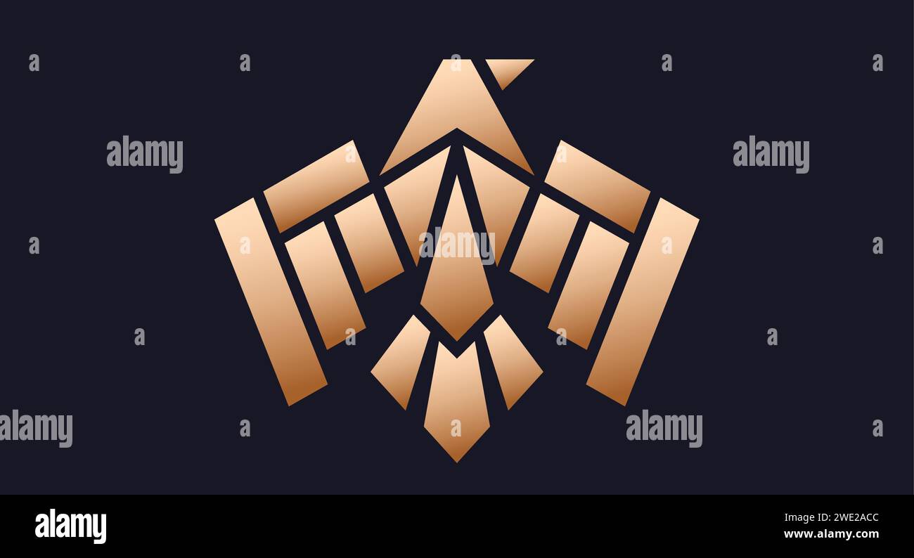 Bird Label, Sign, Logo Eagle, Raven, Phoenix brand. Logo gold bird ...