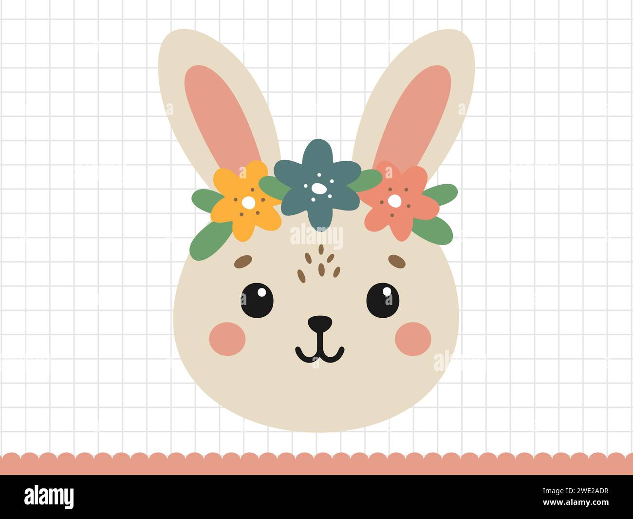 Doodle rabbit. Little bunny in cartoon style. Vector illustration Stock ...