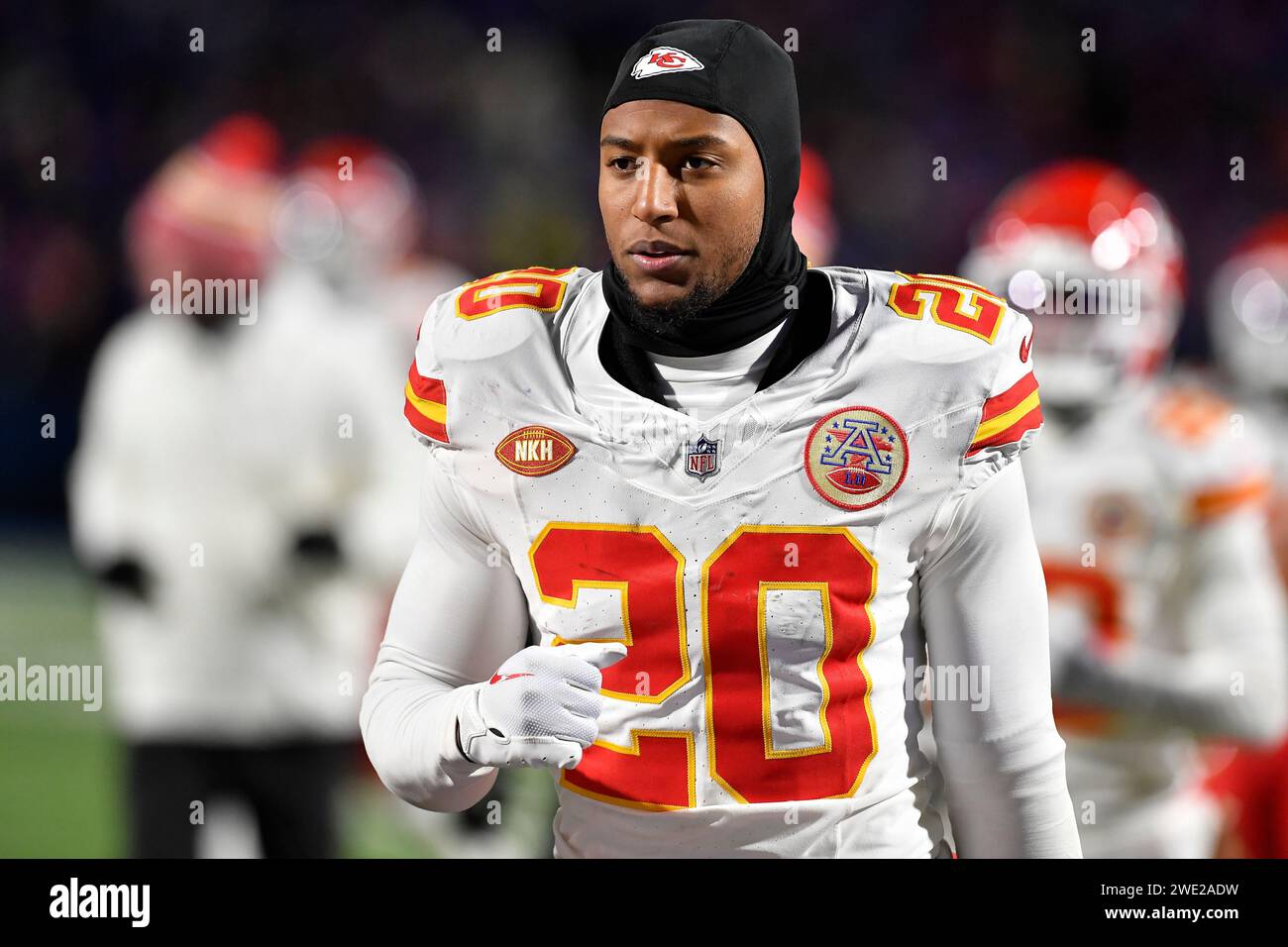 Kansas City Chiefs safety Justin Reid (20) walks off the field after ...