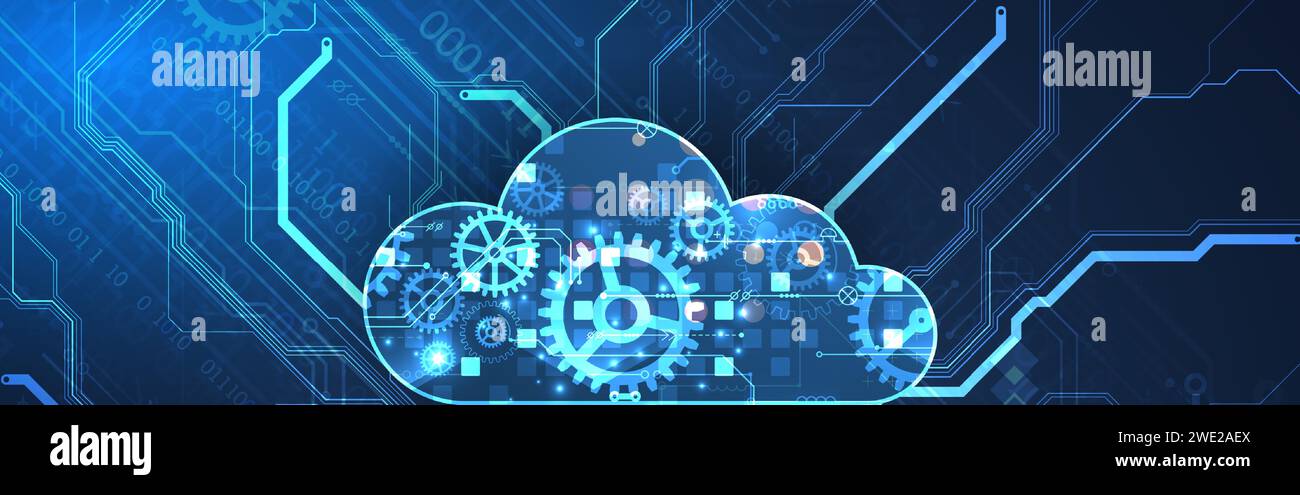 Cloud computing concept.Abstract connection technology background. Hand ...