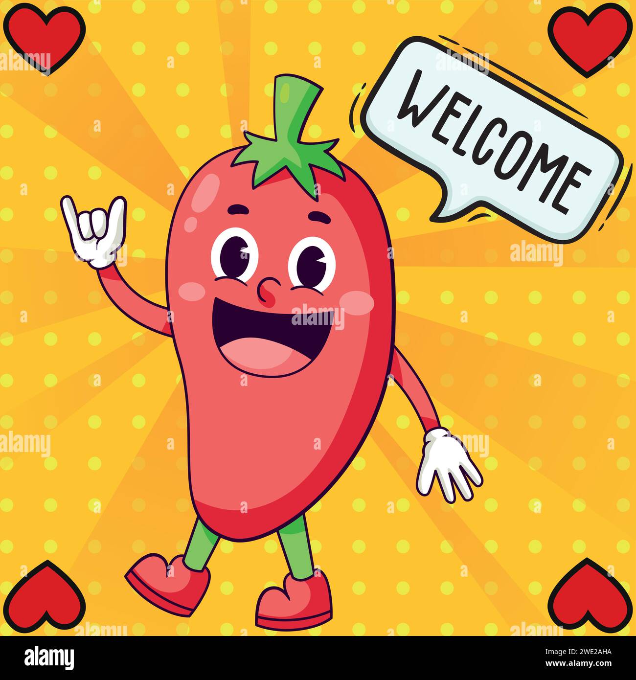 hot food red chili pop art Stock Vector Image & Art - Alamy