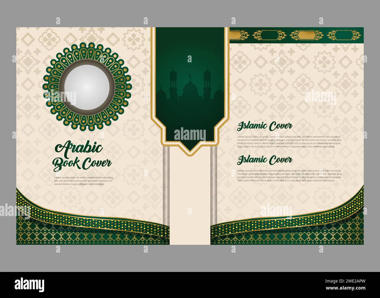 Islamic book cover design Stock Vector Images - Alamy