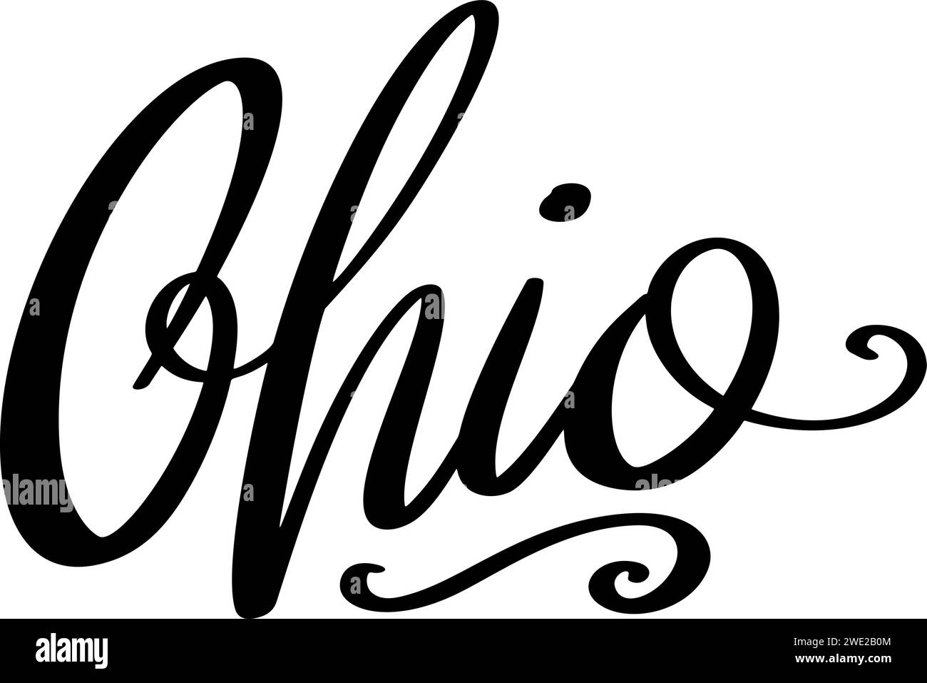 Ohio, hand lettering phrase, poster design, calligraphy vector ...