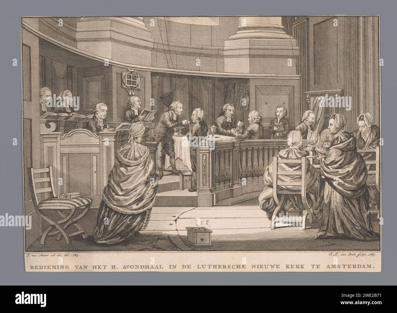 Holy Supper in the new Lutheran Church in Amsterdam, Jan Lucas van der ...