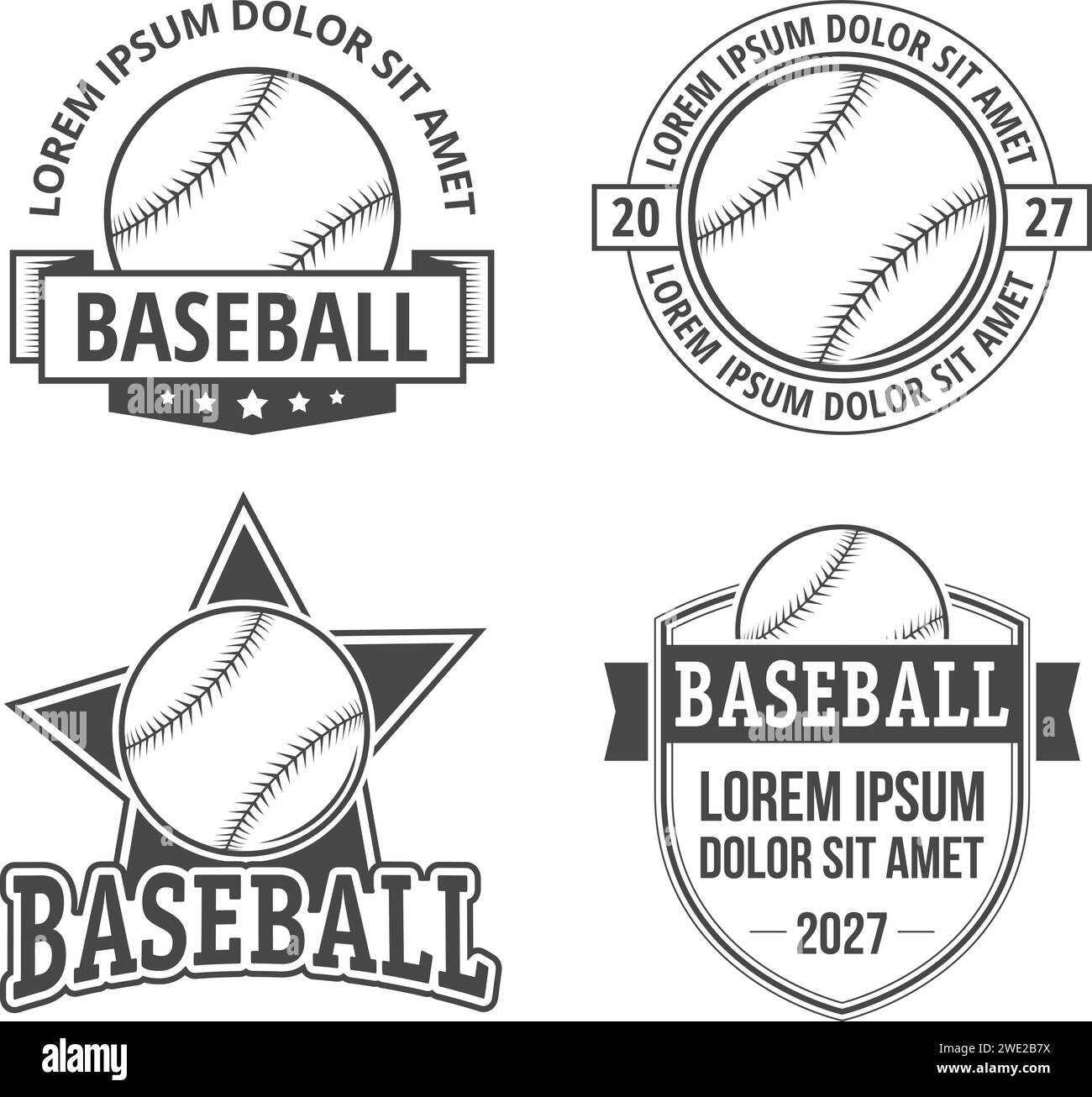 Set baseball badge logo template Stock Vector Images - Alamy