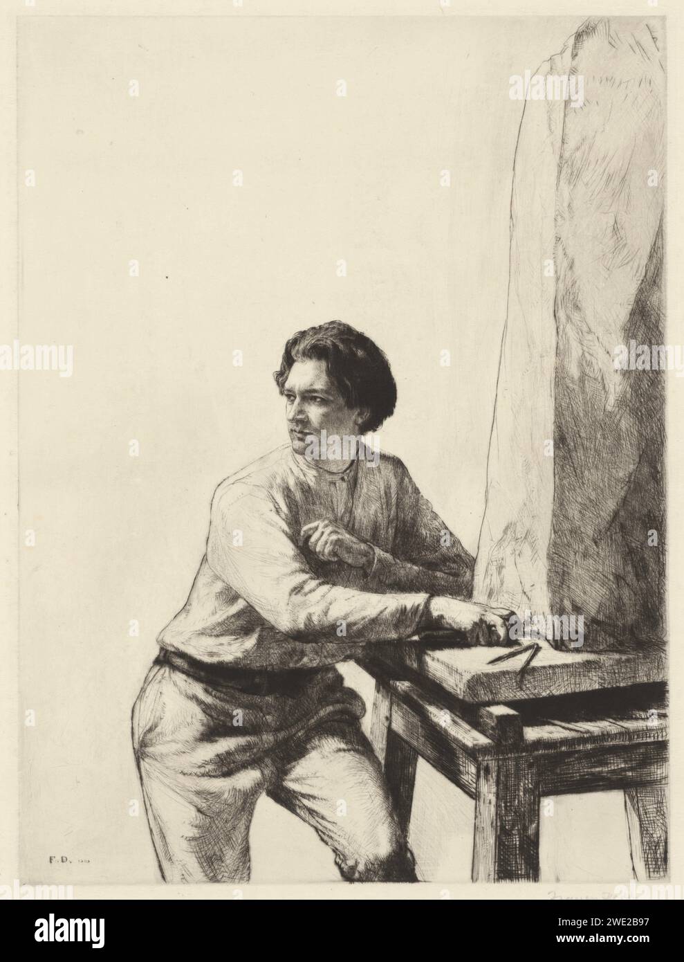 Portrayed van Jacob Epstein, Francis Dodd, 1909 print paper drypoint ...