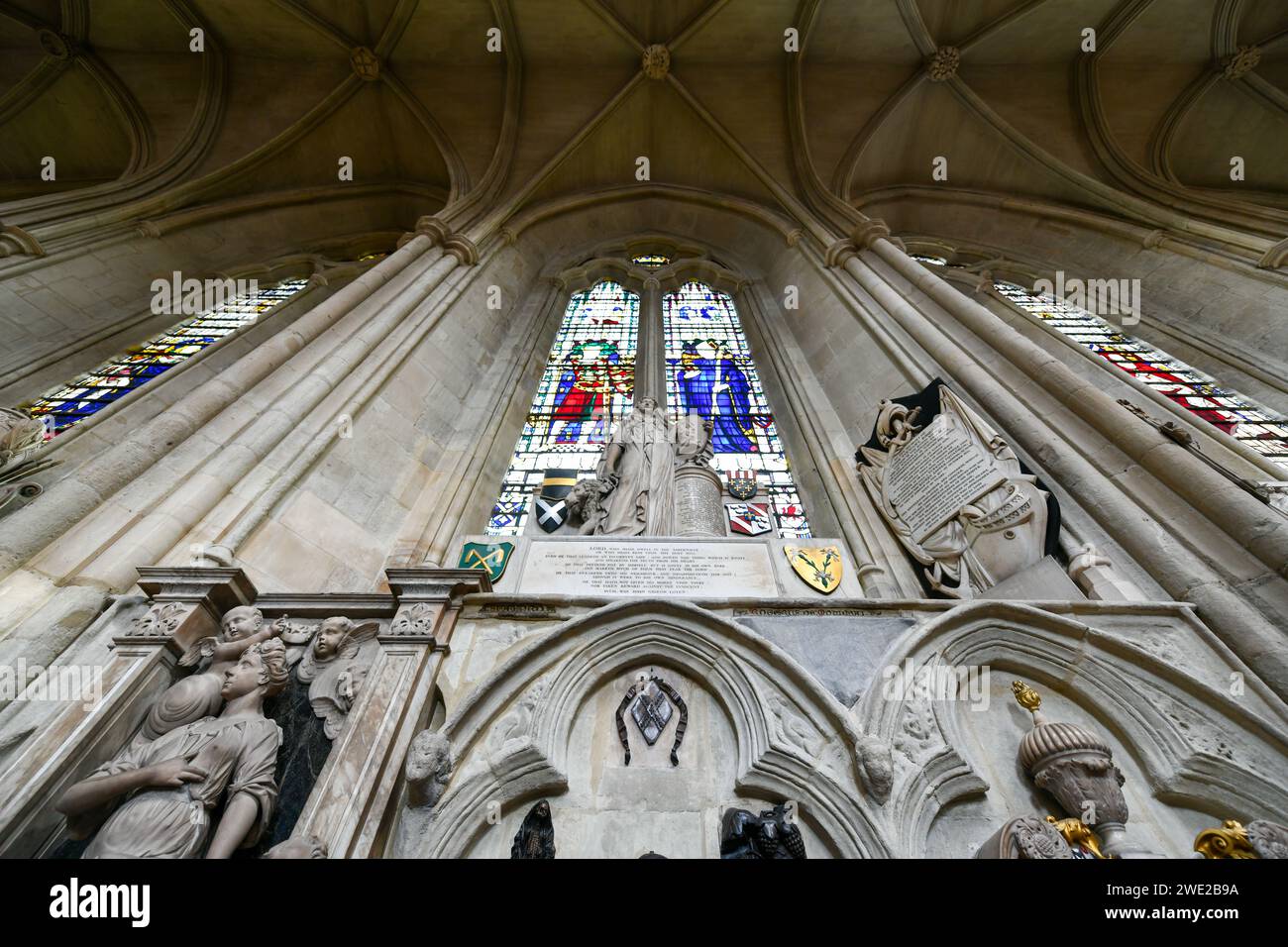 London, UK - Aug 29, 2022: Interior of Westminster Abbey with Gothic ...