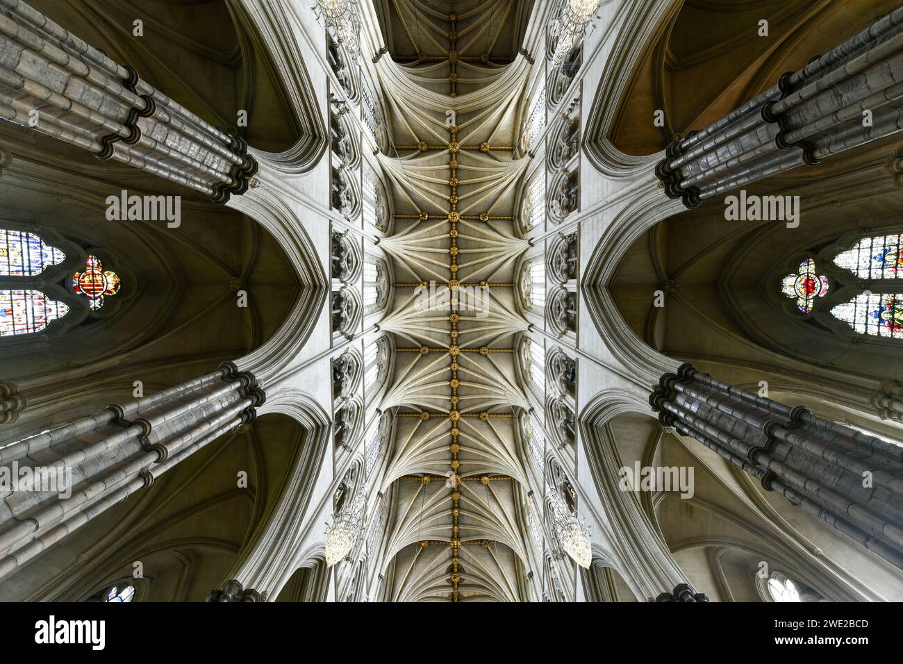 London, UK - Aug 29, 2022: Interior of Westminster Abbey with Gothic ...