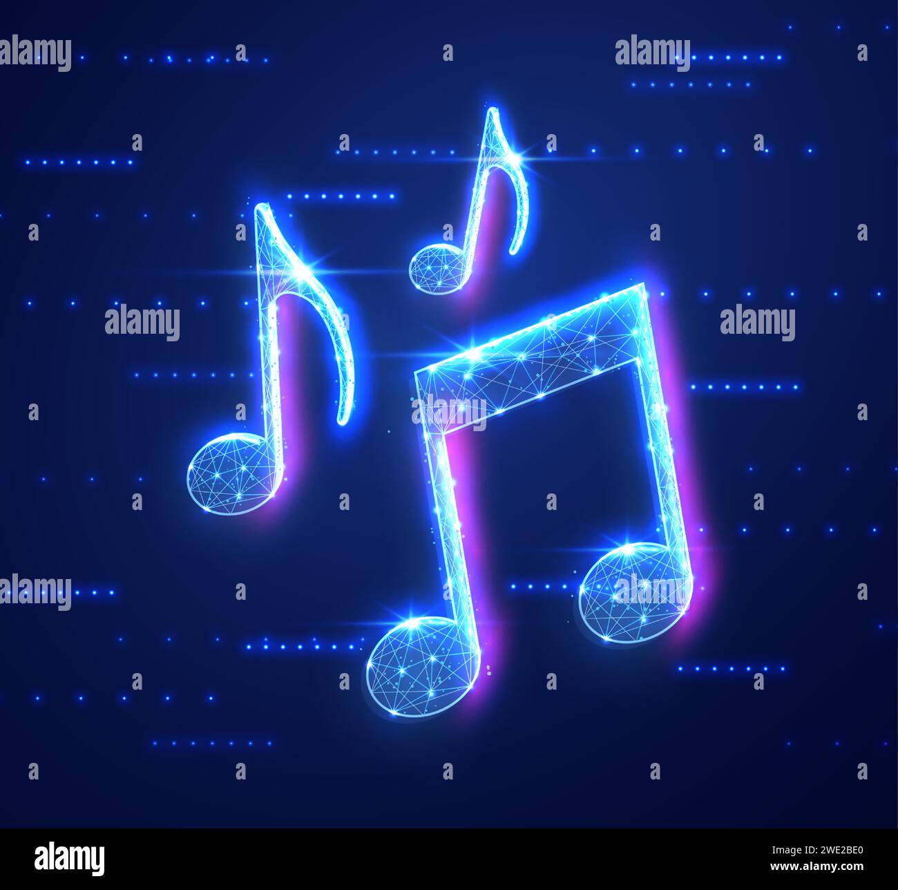 A digital vector notes icon on blue representing music Stock Vector ...