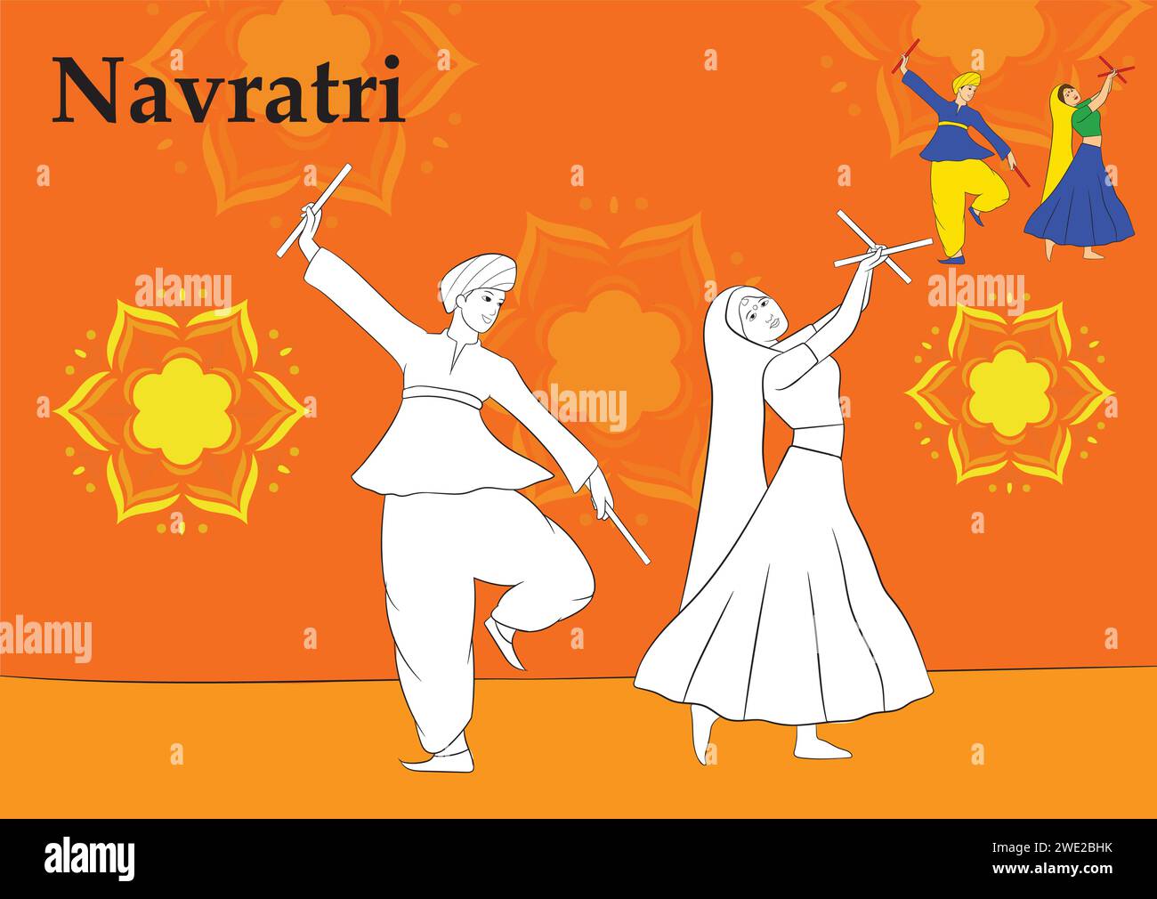 Navratri nights Stock Vector Images - Alamy