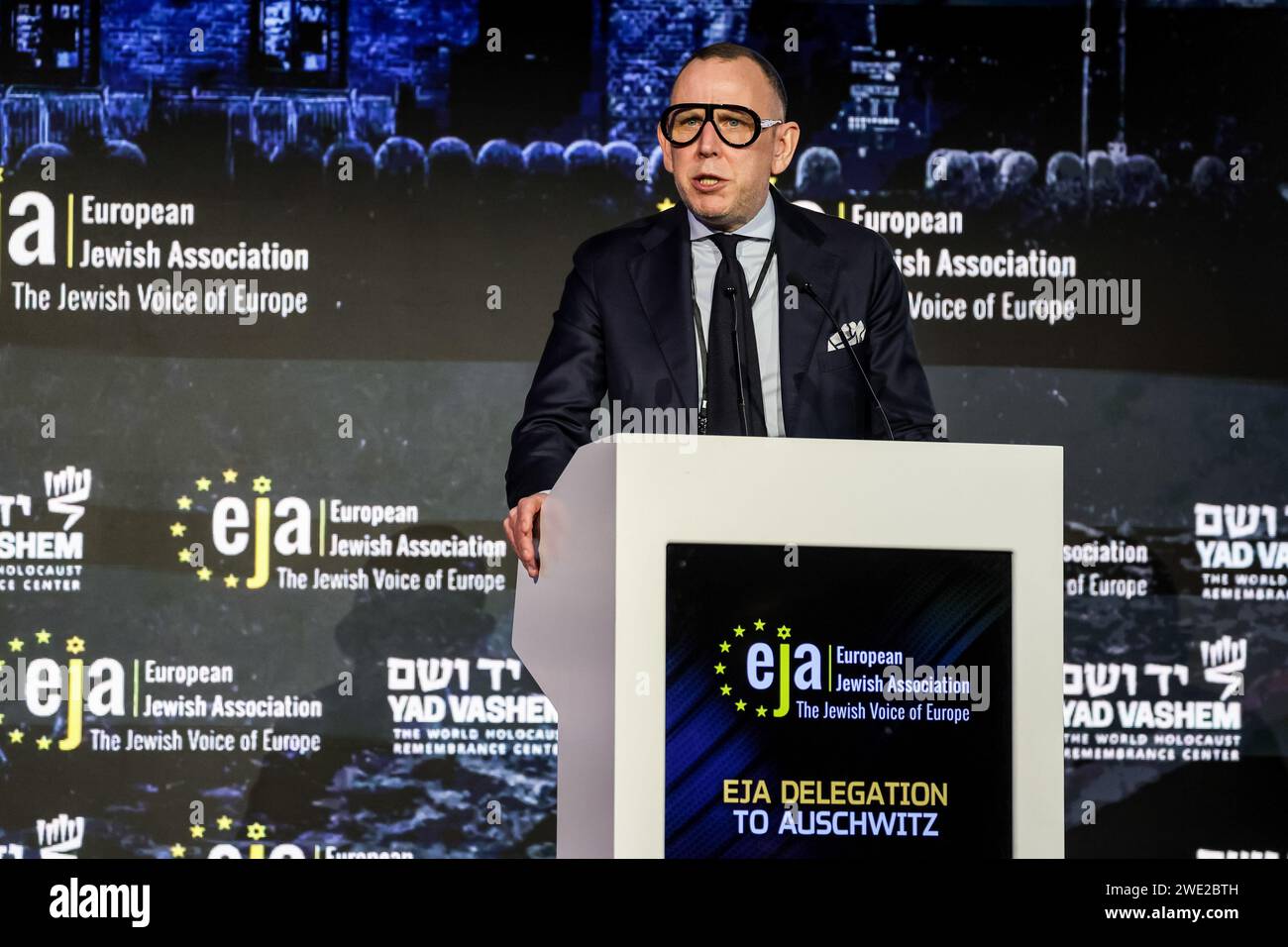 Krakow, Poland. 22nd Jan, 2024. EJA Jewish Leaders Board Vice-Chairman for Advocacy, Alexander ...