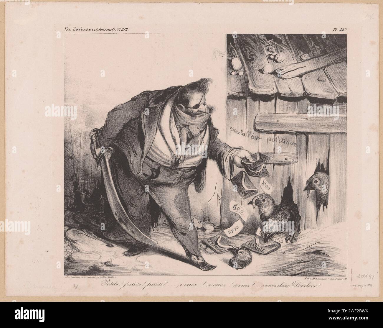 Caricature of King Louis Philip I of France as a bandit, Honoré Daumier ...