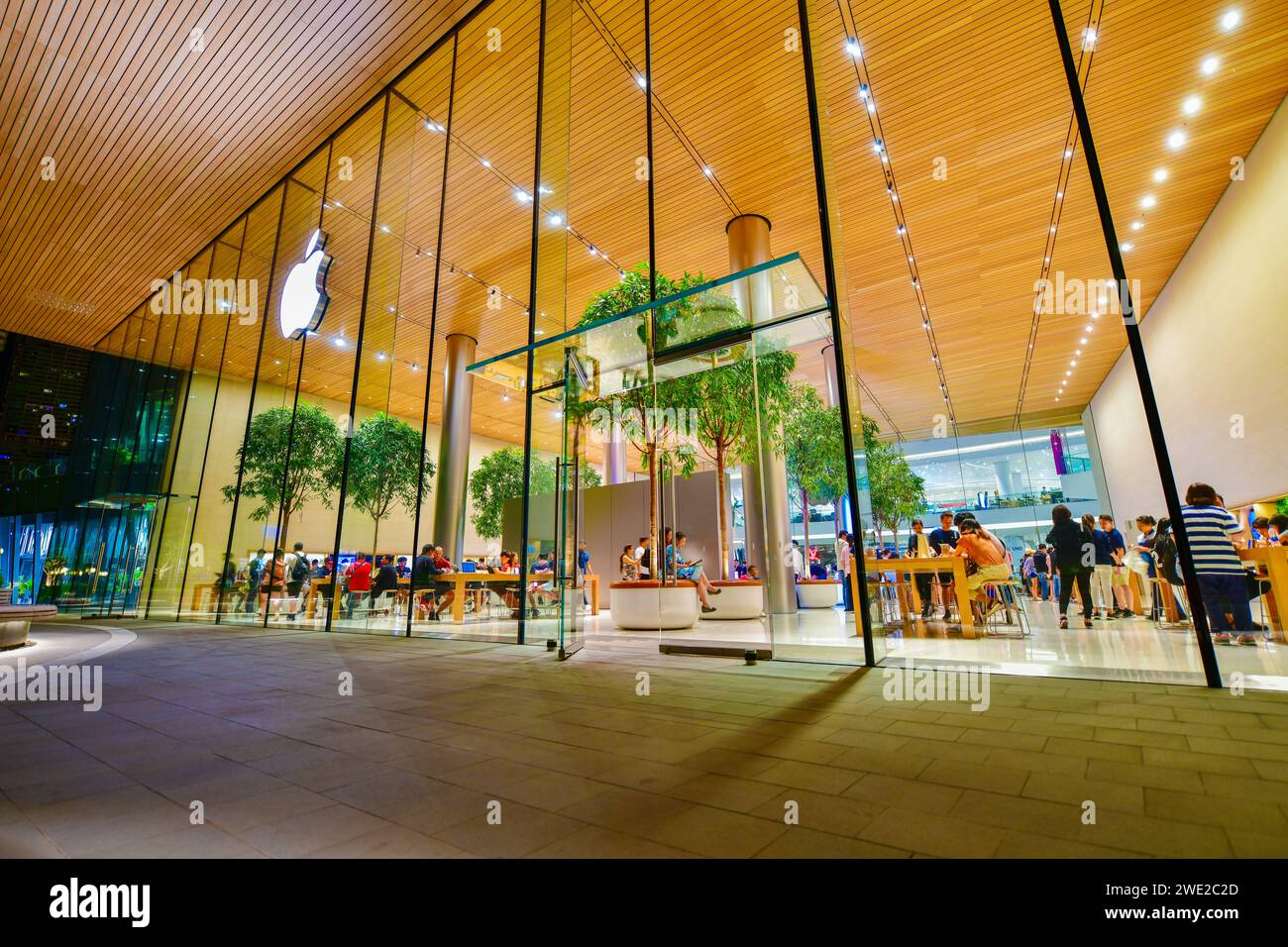 BANGKOK, THAILAND - Sep 25, 2023 View front of Apple store shop at the ...