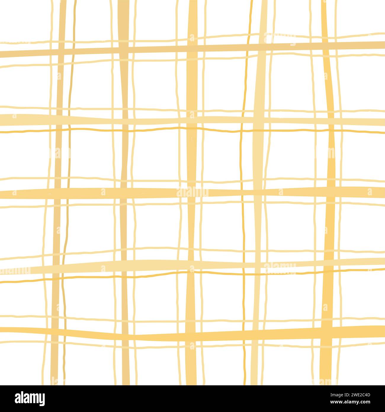 Hand drawn cute squiggle grid. doodle beige, yellow, white wavy pattern ...