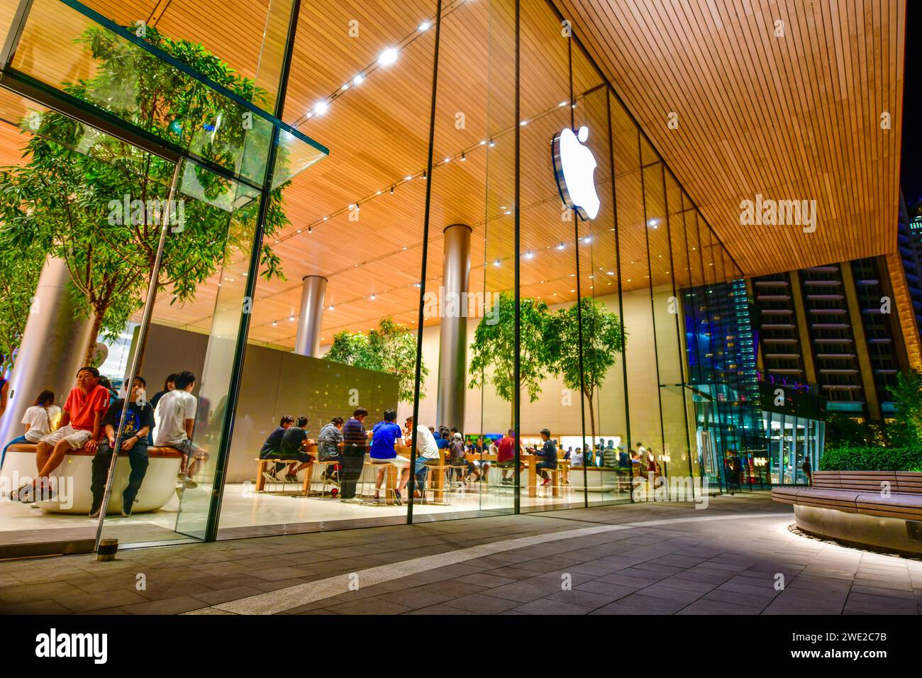 BANGKOK, THAILAND - Sep 25, 2023 View front of Apple store shop at the ...