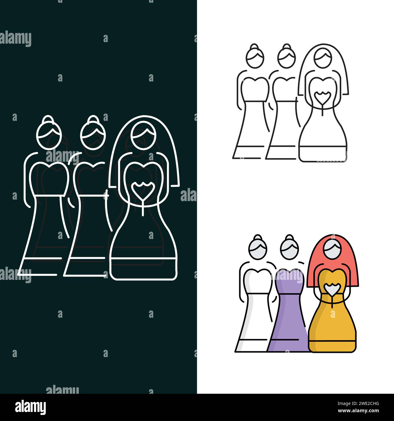 Joyful bride Stock Vector Images - Alamy