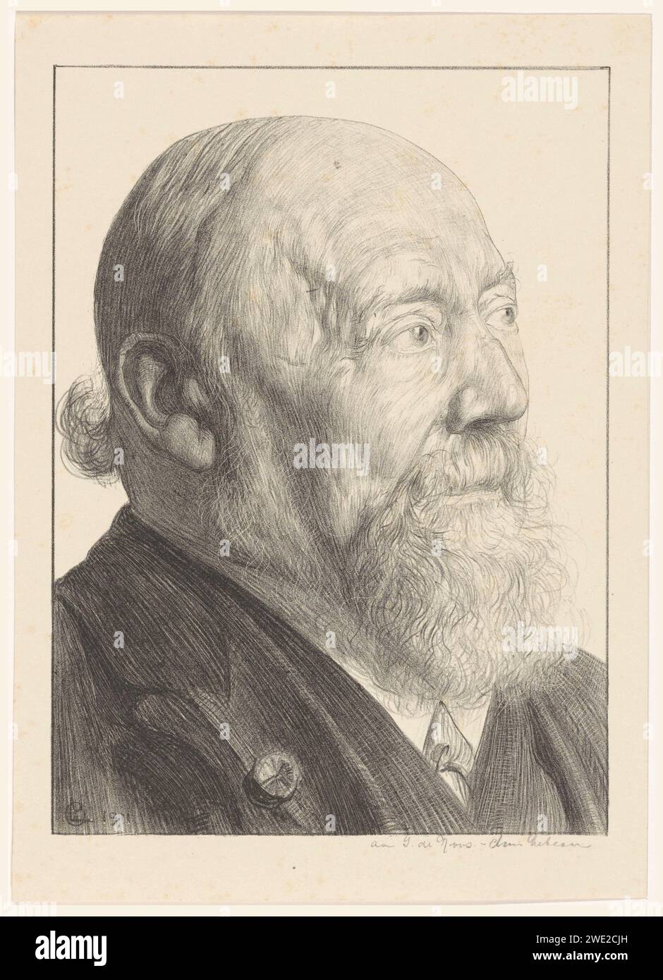 Portrait of Hendrik Willem Mesdag, Chris Lebeau, 1911 print paper ...