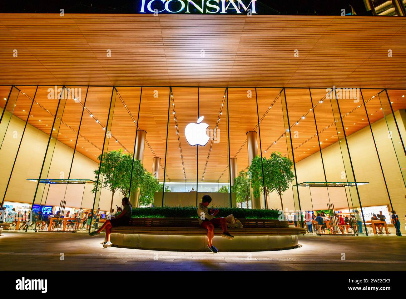 BANGKOK, THAILAND - Sep 25, 2023 View front of Apple store shop at the ...