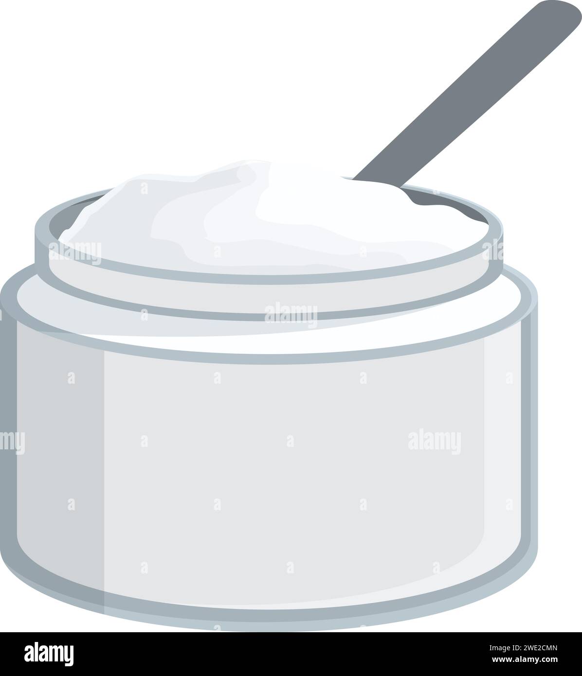 Tooth powder jar icon cartoon vector. Glass soda. Beauty spoon pot ...