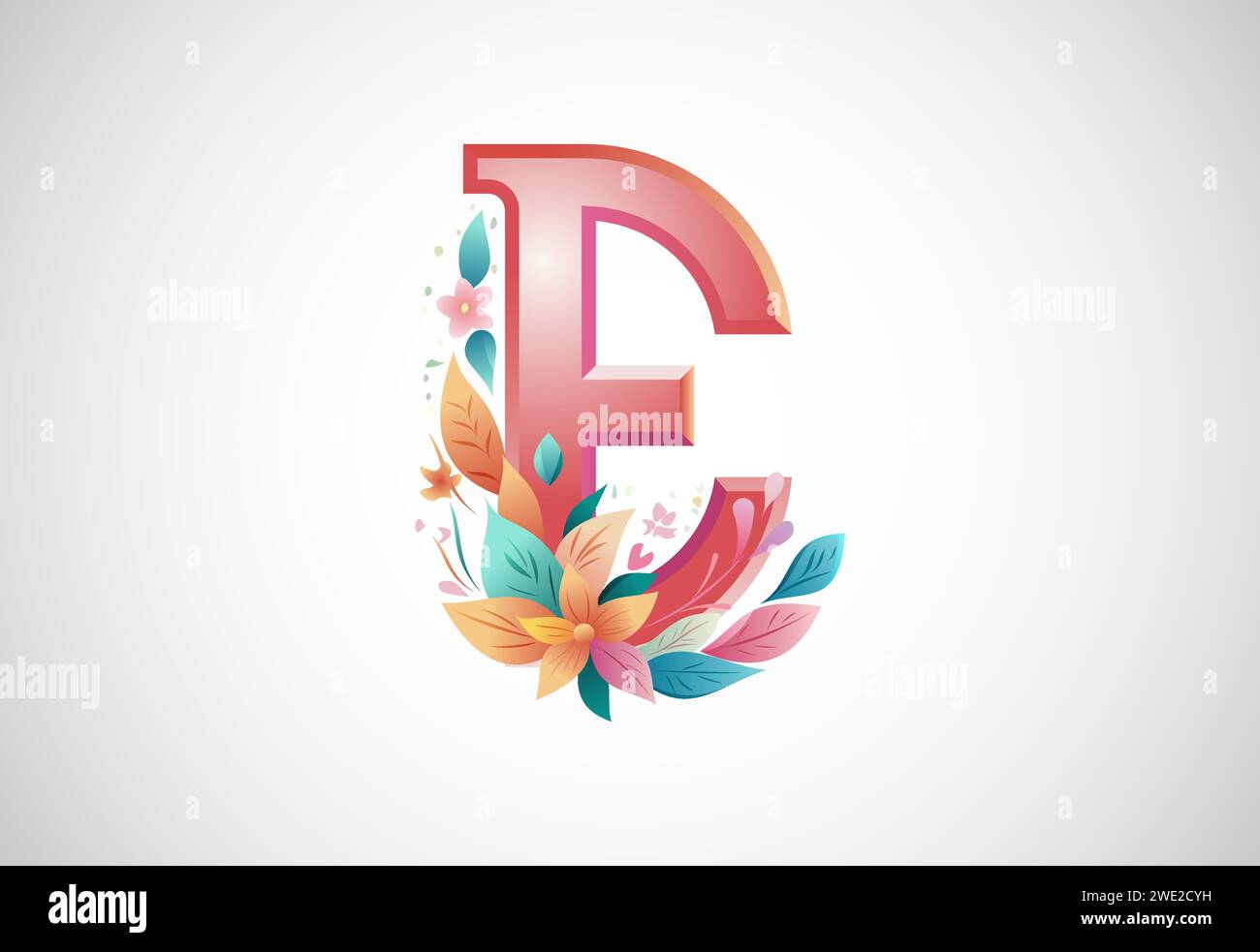 Floral alphabet. Logo for wedding invitations, greeting card, birthday, logo, poster other ideas ...