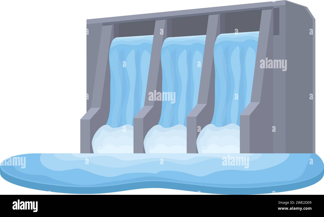 City source energy icon cartoon vector. Hydro energy power. Nature fall ...