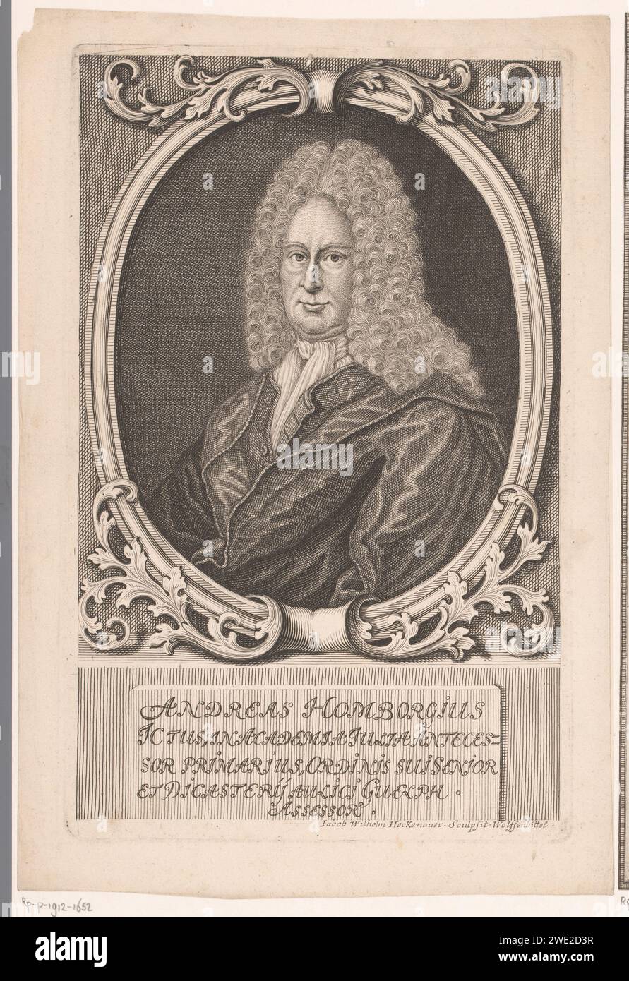 Portrait van Andreas Homborg, Jakob Wilhelm Heckenauer, 1666 - 1738 ...