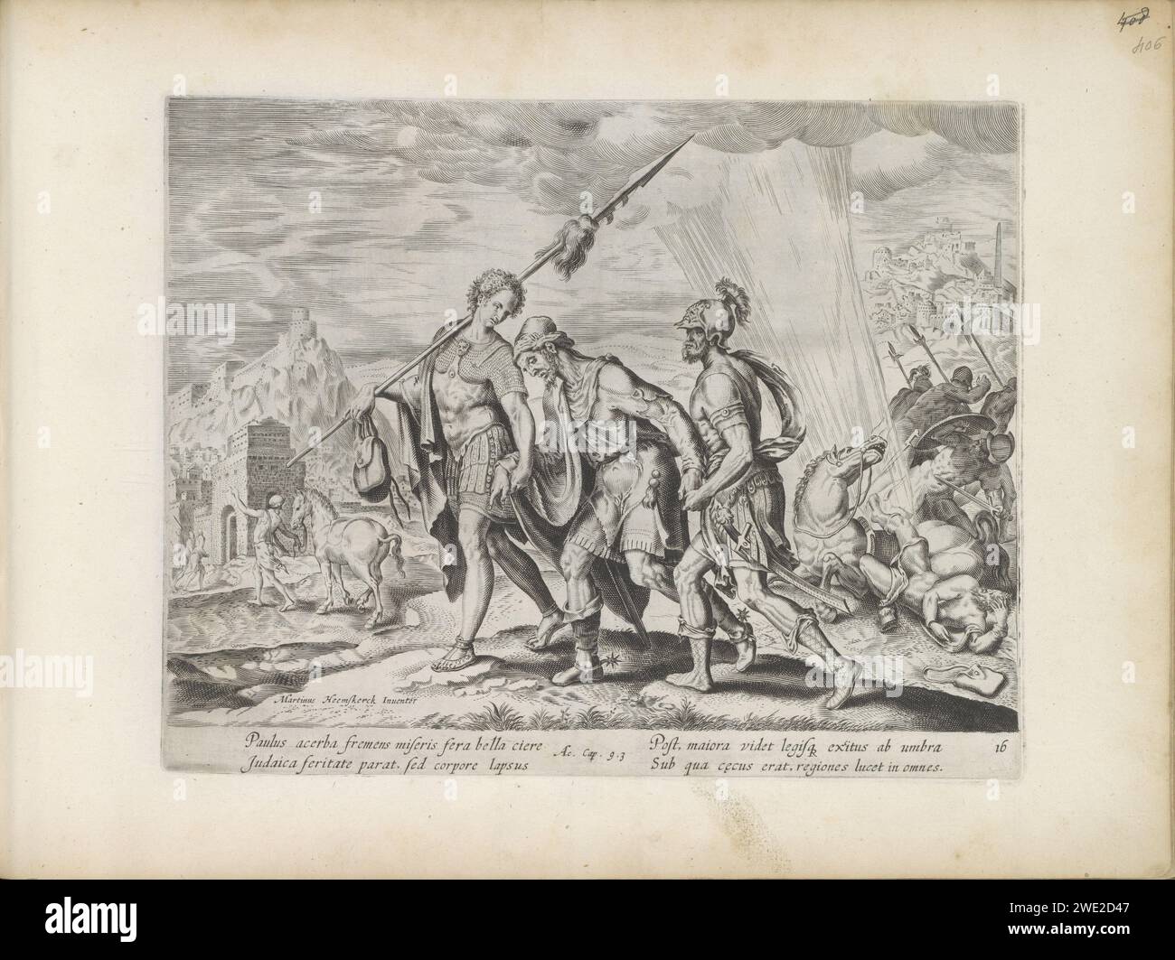 Conversion of Paulus, 1643 print On the way to Damascus, Saulus is hit ...