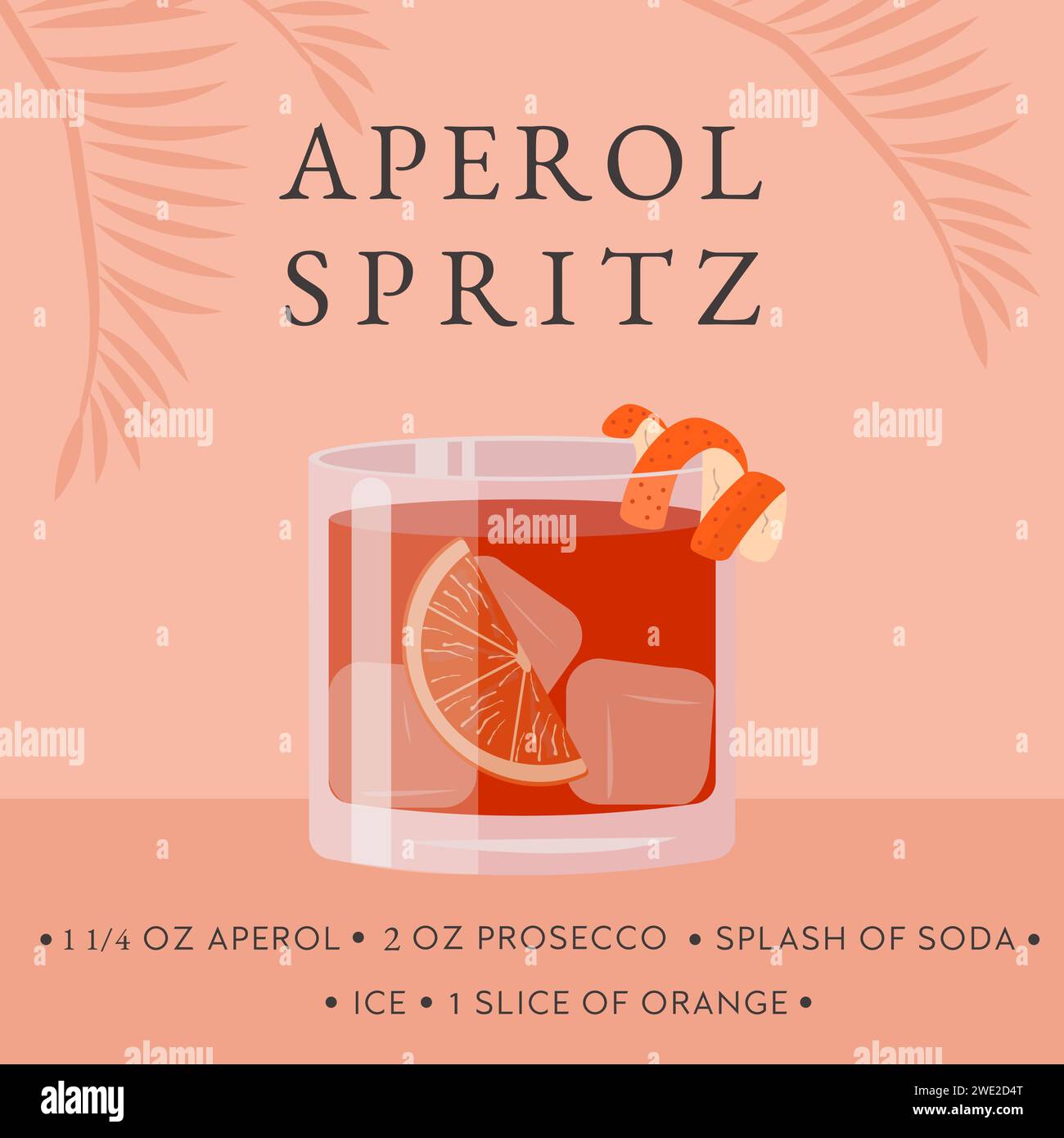 Aperol Spritz Cocktail recipe. Classical Summer Alcoholic Beverage in ...