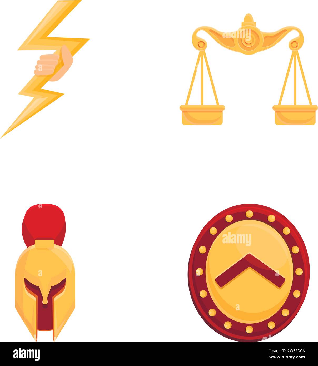 Ancient greece icons set cartoon vector. Culture and history of ancient ...