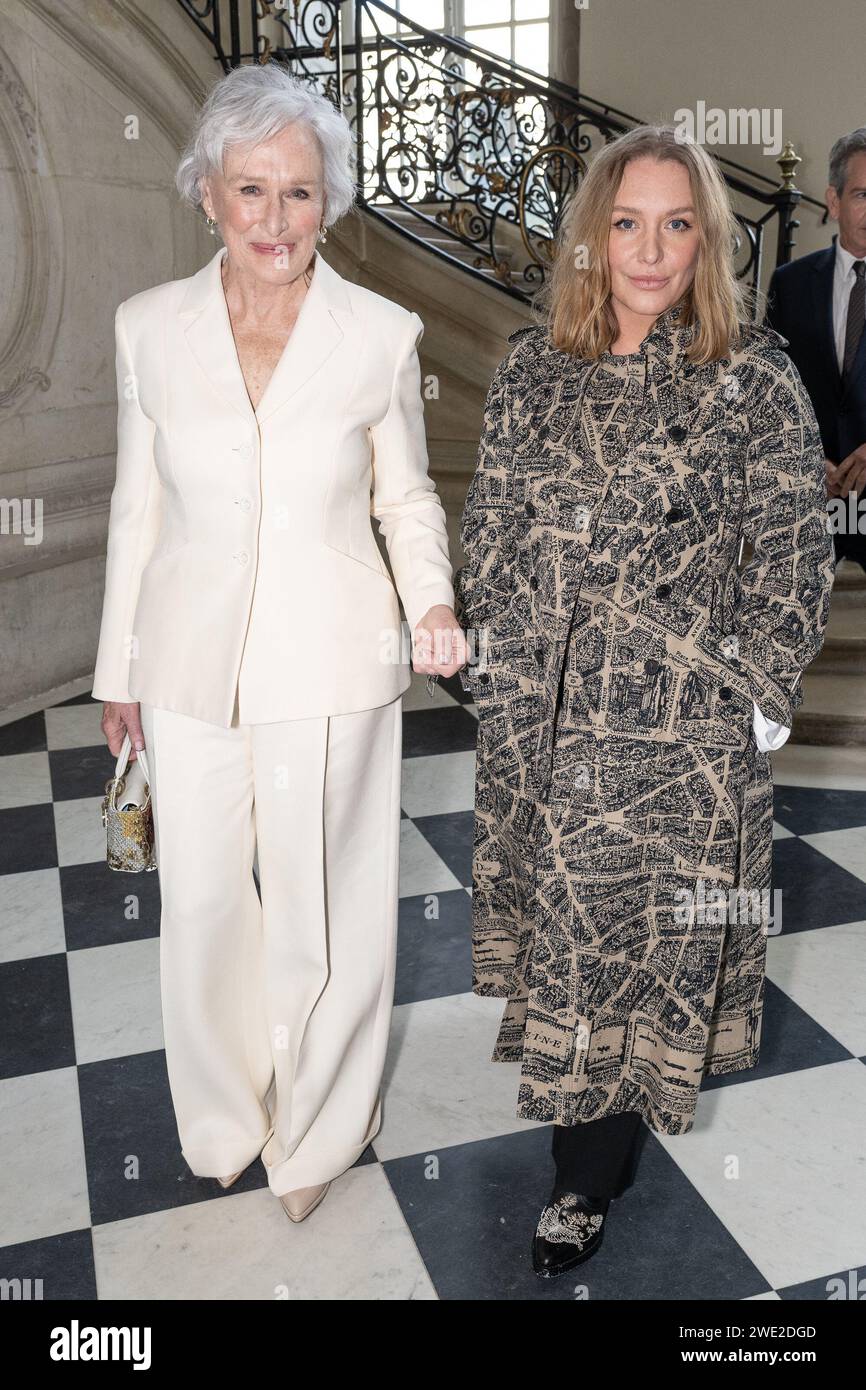 Paris, France. 22nd Jan, 2024. Glenn Close and her daughter Annie Maude ...