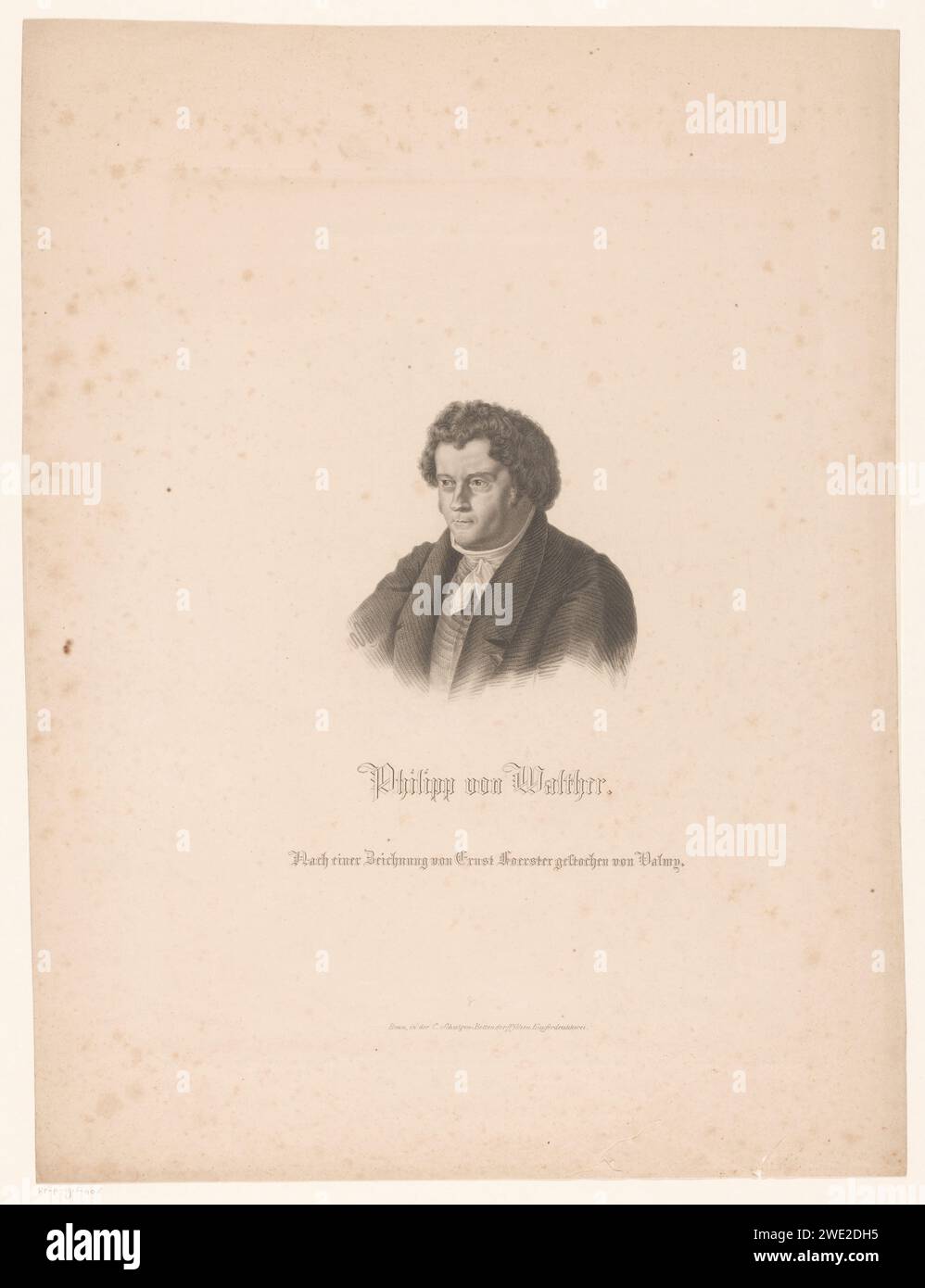 Portrait van Philipp Franz von Walther, Valmy, after Ernst Förster ...