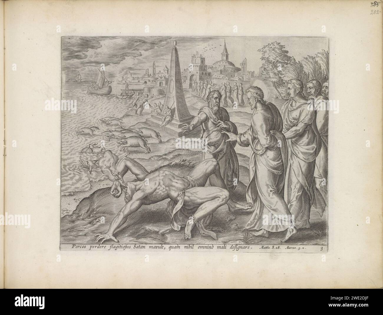 Christ heals a possessed man, 1643 print Christ heals a possessed man ...
