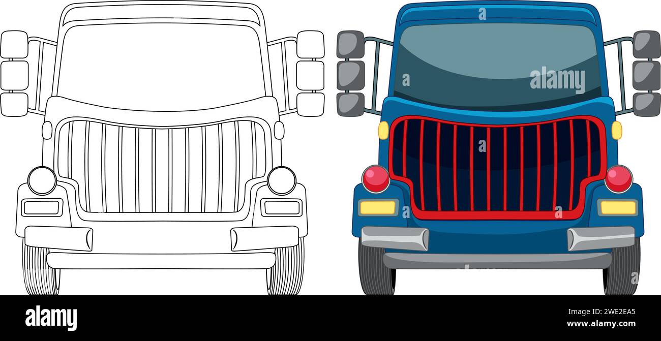 Front view grille tractor Stock Vector Images - Alamy