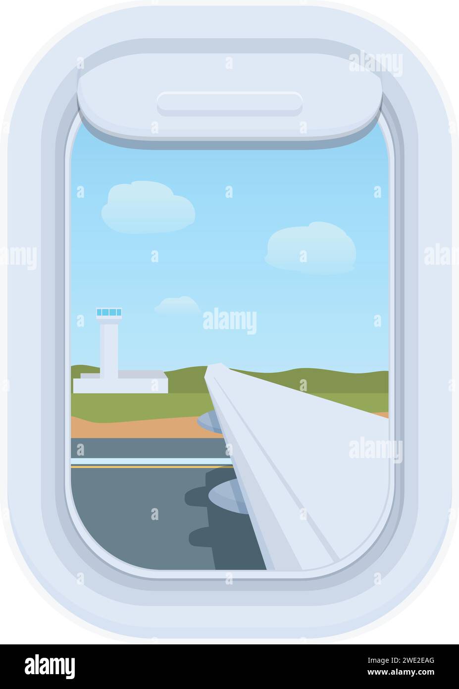 Airplane window icon cartoon vector. Air travel sky. Trip transport ...