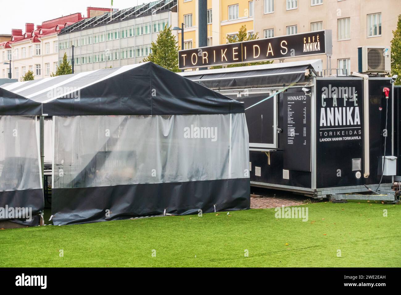 Torikeidas coffee tents at the Market square in Lahti Finland Stock ...