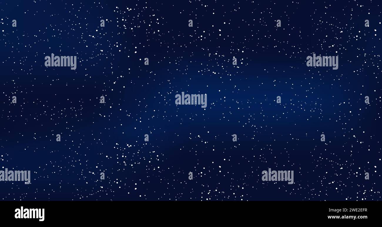 Realistic starry sky with blue glow, starry night with shiny stars ...