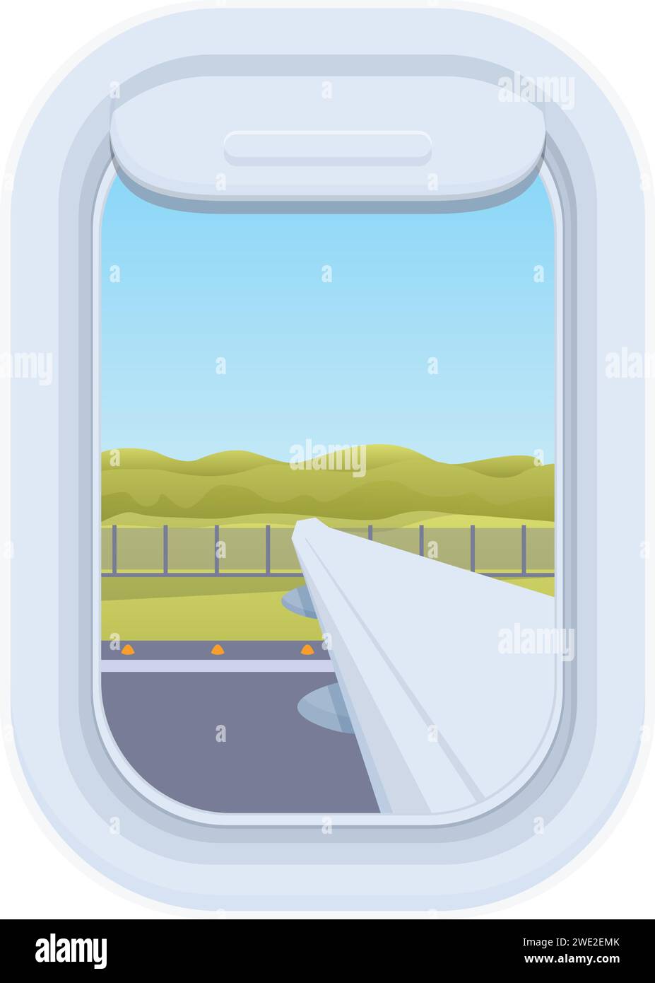 Transport window plane icon cartoon vector. Trip airborne. Air inside ...