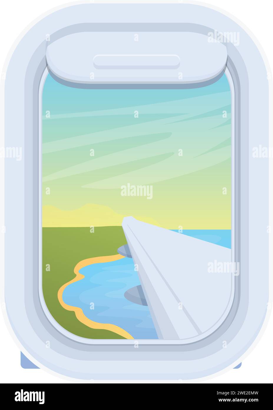 Cloud open window icon cartoon vector. Trip airborne. Travel frame seat ...