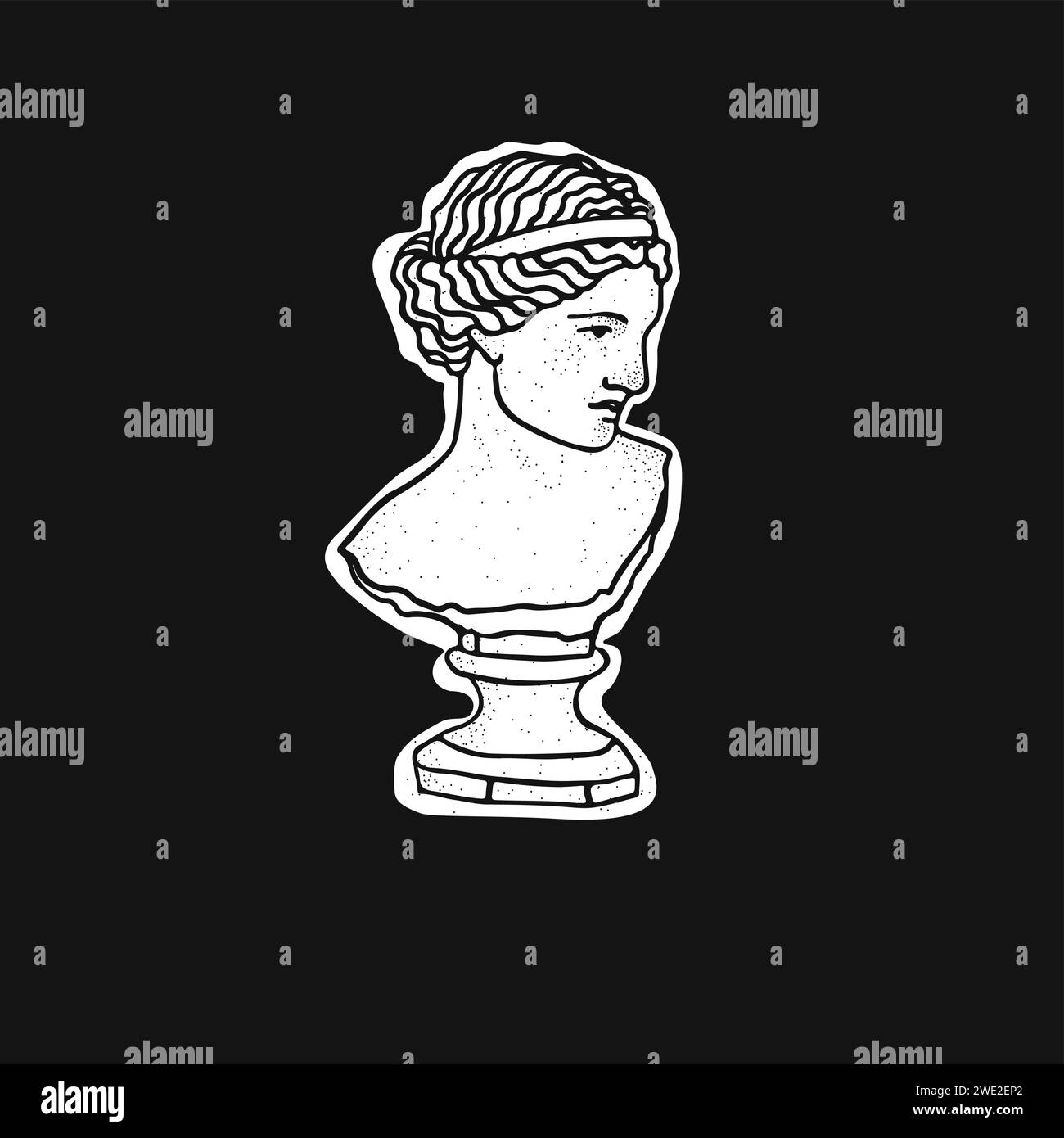 Ancient Greek linocut of a female Roman sculpture Stock Vector Image ...