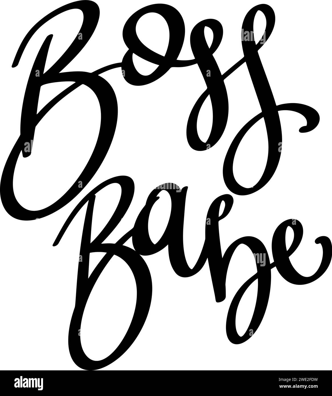 Boss babe, hand lettering phrase, poster design,calligraphy vector ...