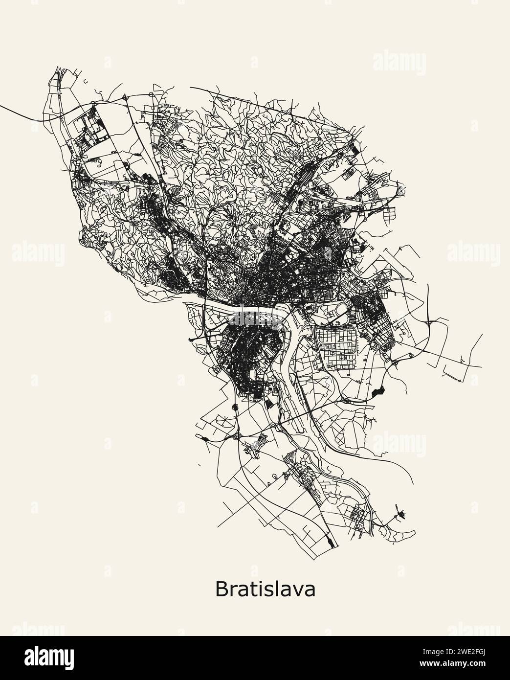 Map of bratislava hi-res stock photography and images - Alamy