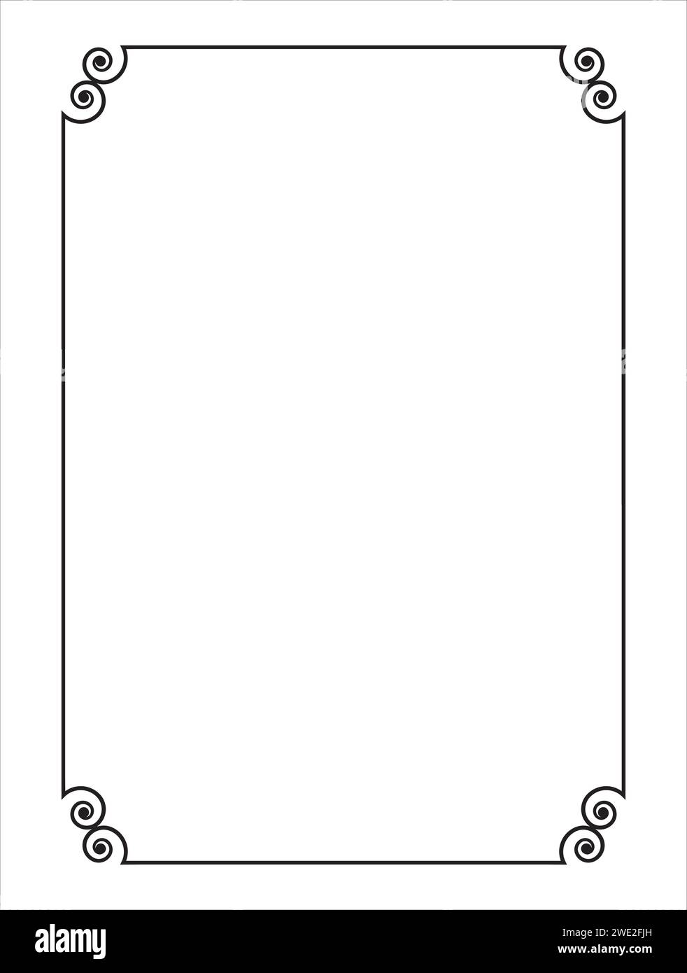 traditional Black frame border on white background. frame for any text ...
