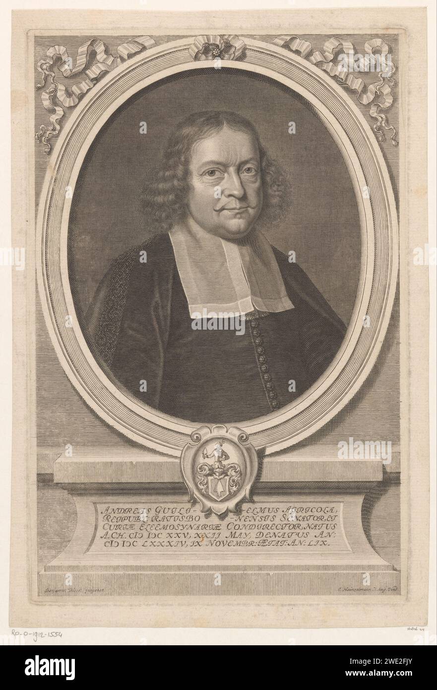 Portrait of Andreas Wilhelm Agricola at the age of 59, Elias ...