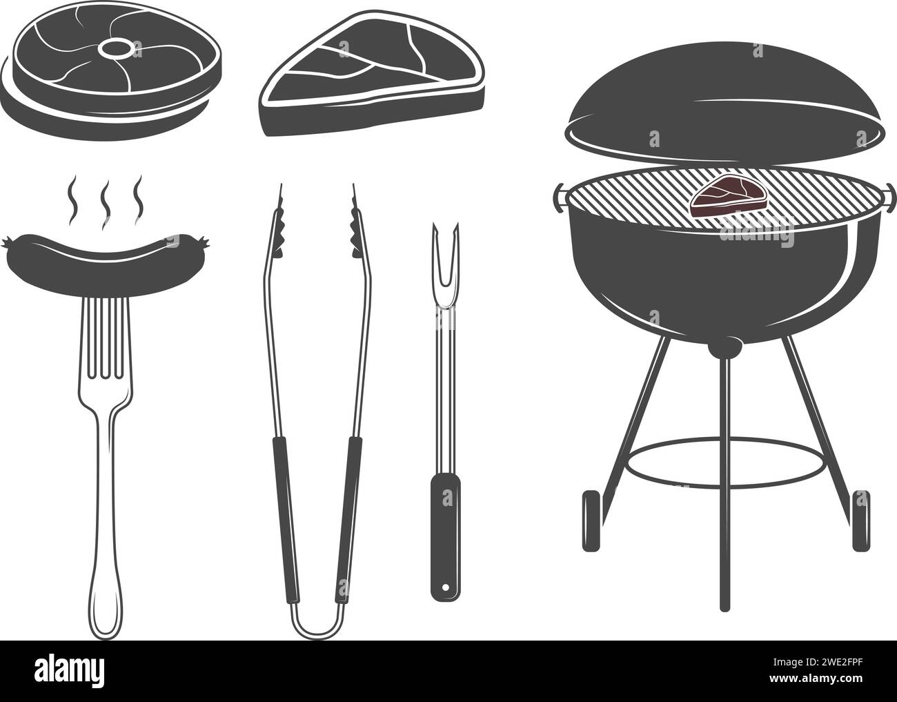 Barbecue elements Cut Out Stock Images & Pictures - Alamy