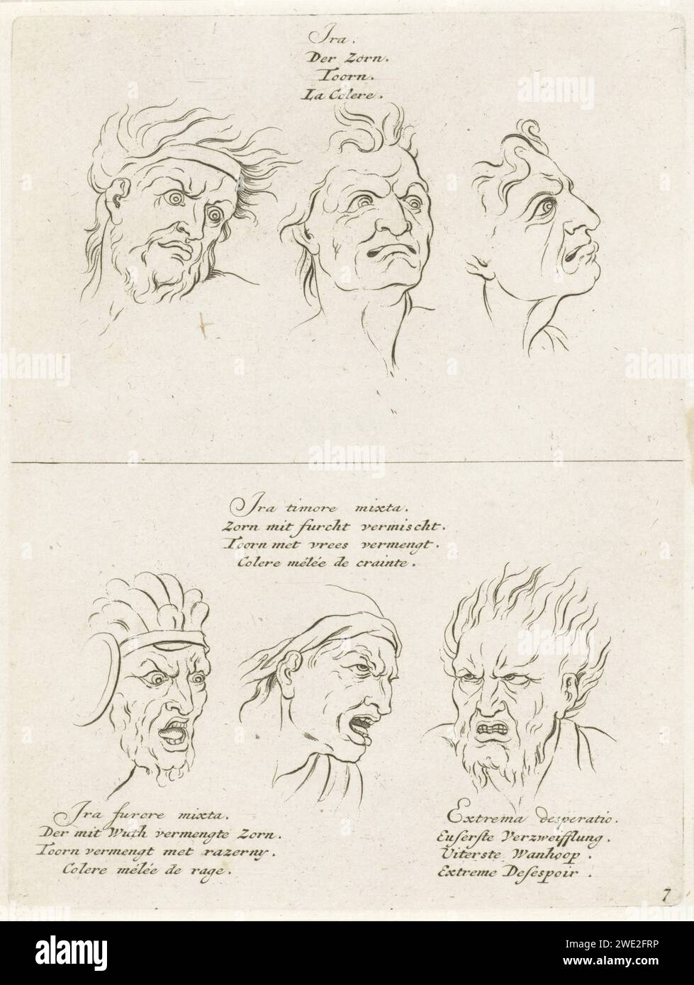 Facial expression of anger and facial expression of wrath and despair ...