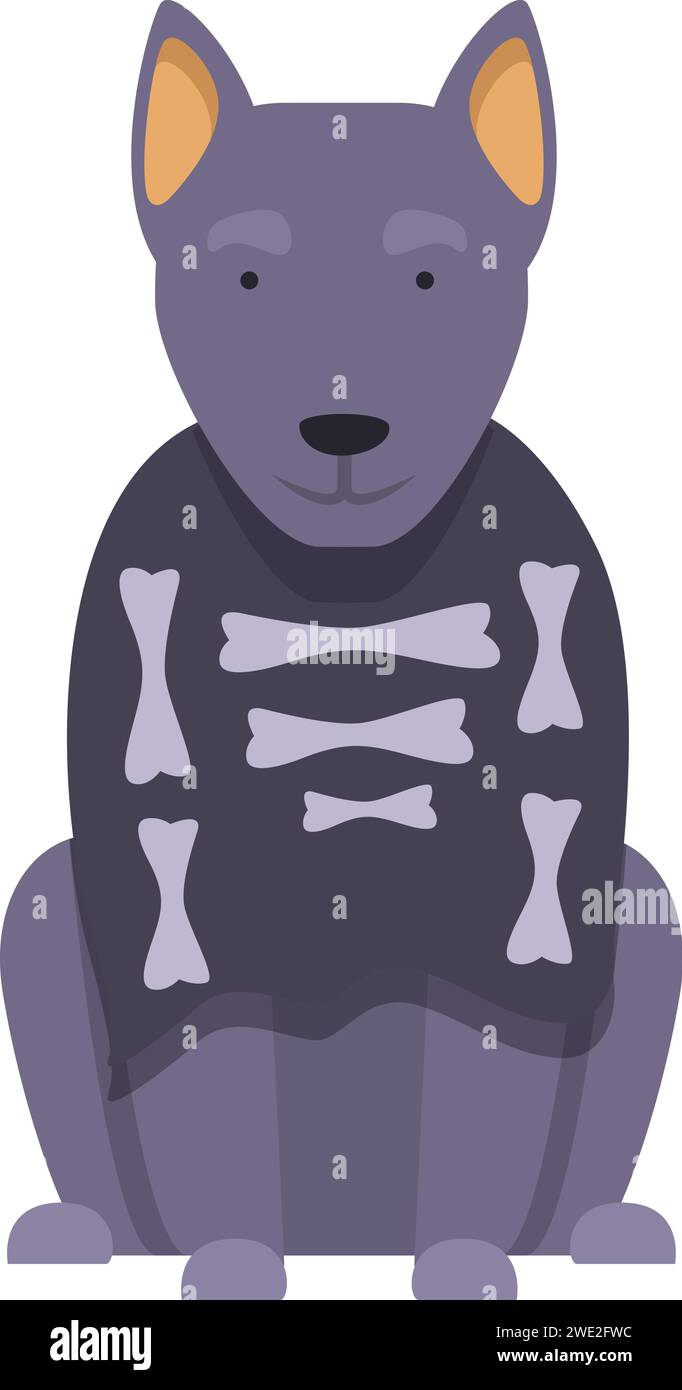 Skeleton dog costume icon cartoon vector. Holiday party. Cute happy pet ...