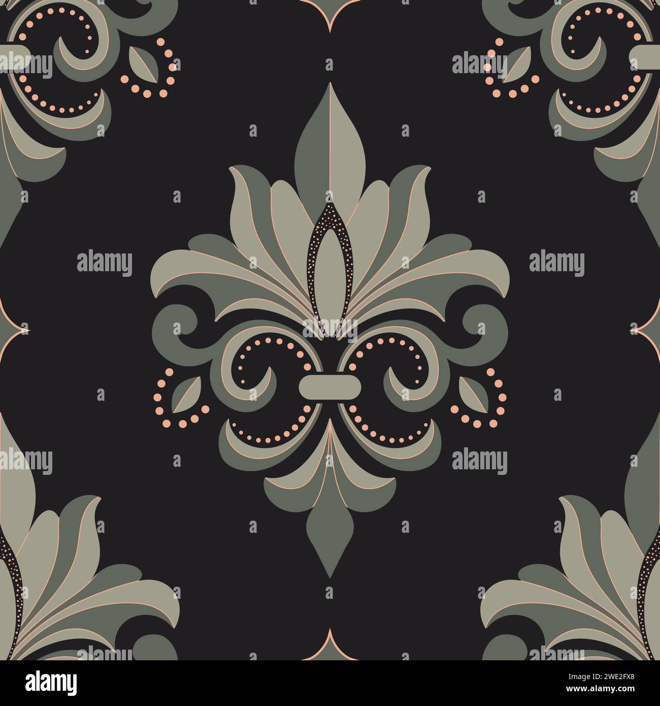 Damask seamless pattern element. Vector classical luxury old fashioned ...