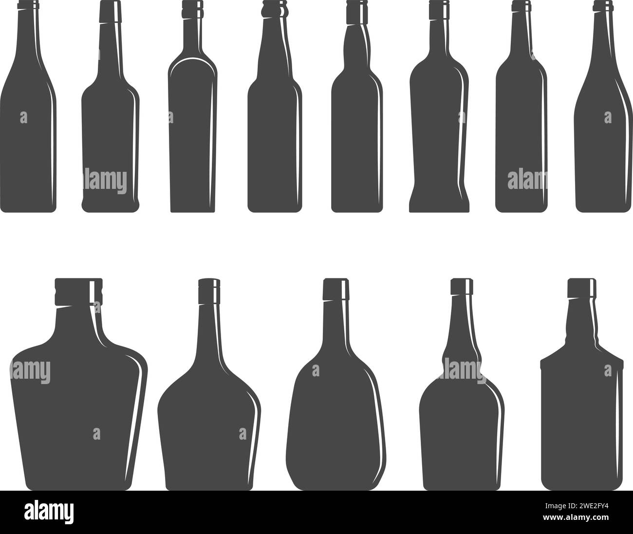 Bottles, bottle shapes illustrations set Stock Vector Image & Art - Alamy